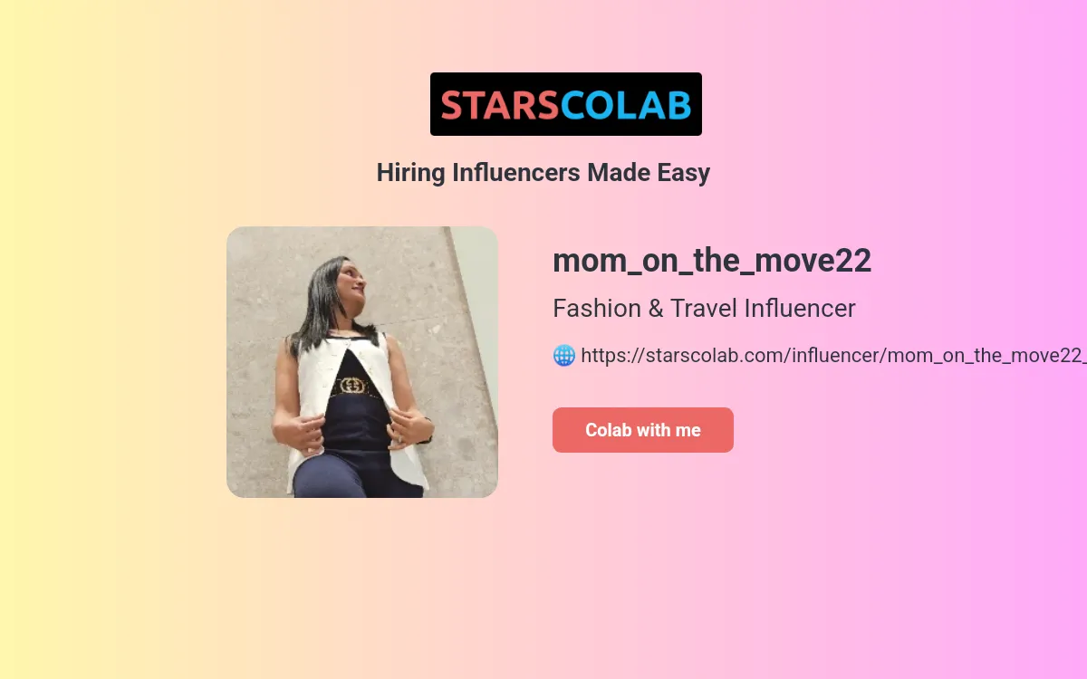Colab with mom_on_the_move22 - fashion & travel Influencer in bahrain