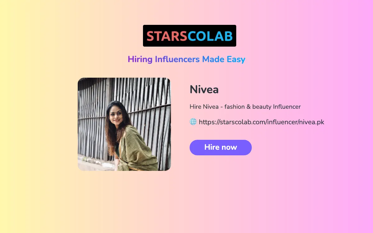 Hire Nivea - fashion & beauty Influencer in india