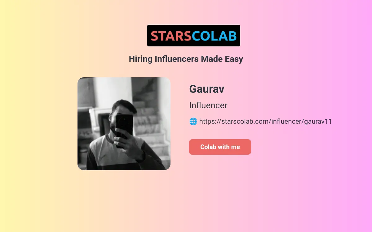 Hire Gaurav - Influencer in india